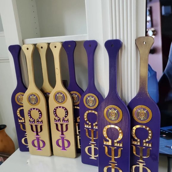 D9 Greeks | Other | Omega Psi Phi Custom Wooden Paddle Purple | Poshmark